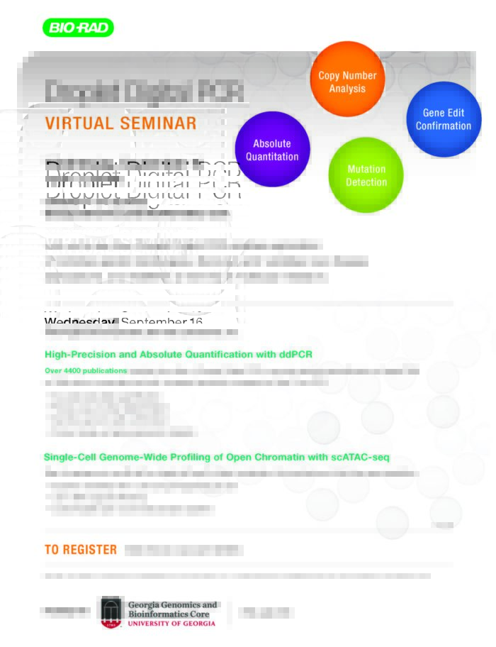 Bio-Rad/GGBC Droplet Digital PCR Virtual Seminar - GGBC